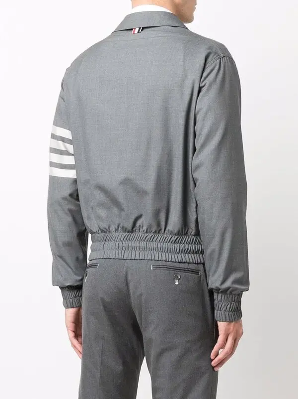 Thom Browne 4-bar Stripe Bomber Jacket - Grey