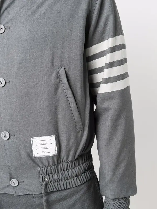 Thom Browne 4-bar Stripe Bomber Jacket - Grey