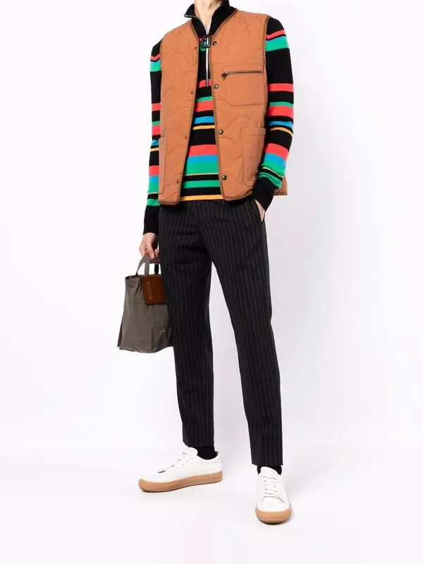 Paul Smith Quilted Wave Gilet - Brown