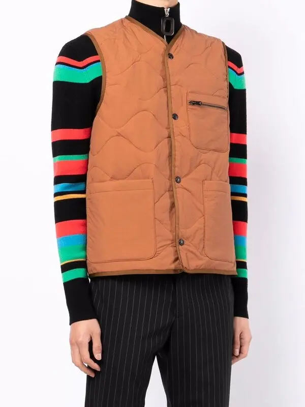 Paul Smith Quilted Wave Gilet - Brown