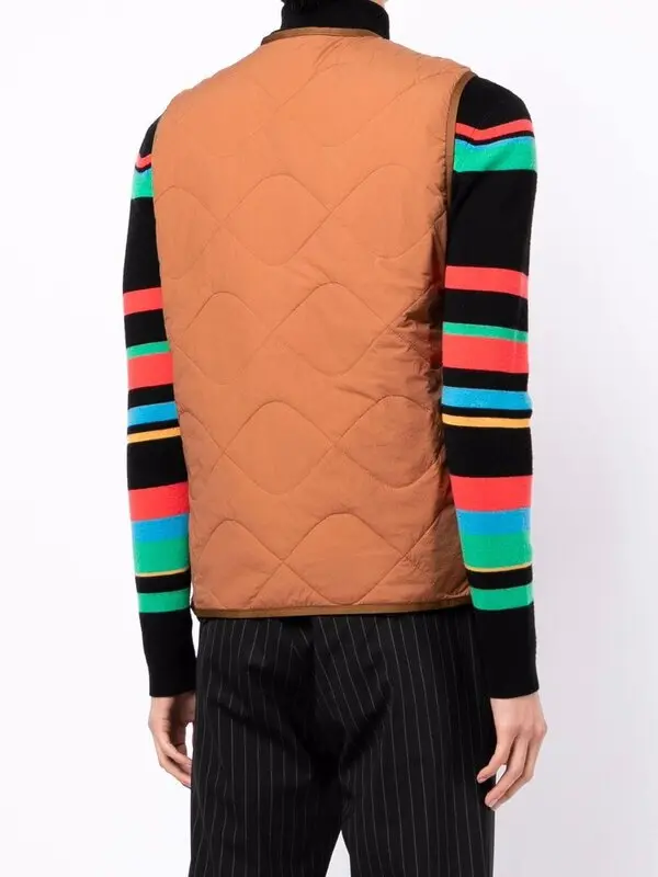 Paul Smith Quilted Wave Gilet - Brown