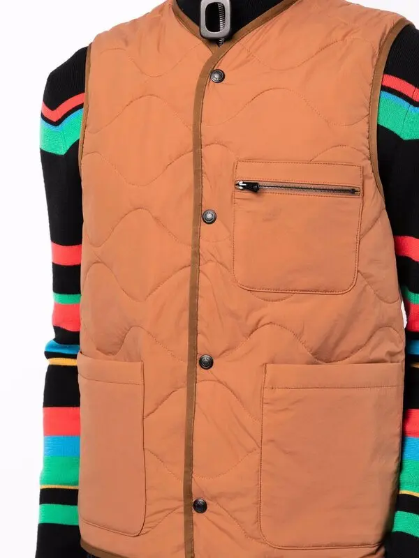 Paul Smith Quilted Wave Gilet - Brown