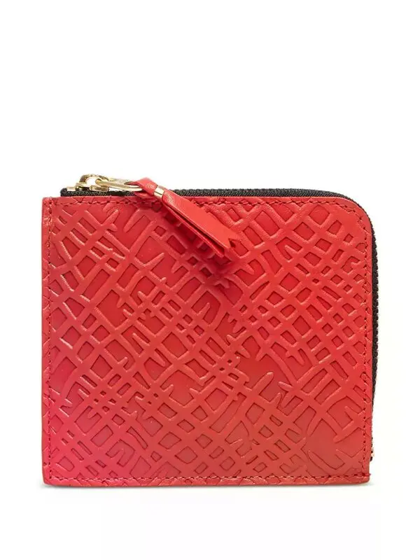 Comme Des Garçons Zip-up Leather Wallet - Red