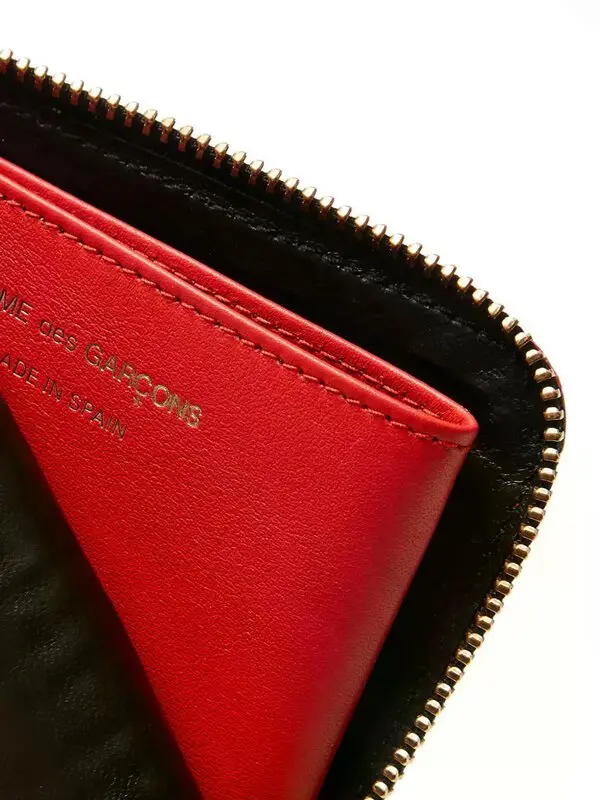 Comme Des Garçons Zip-up Leather Wallet - Red