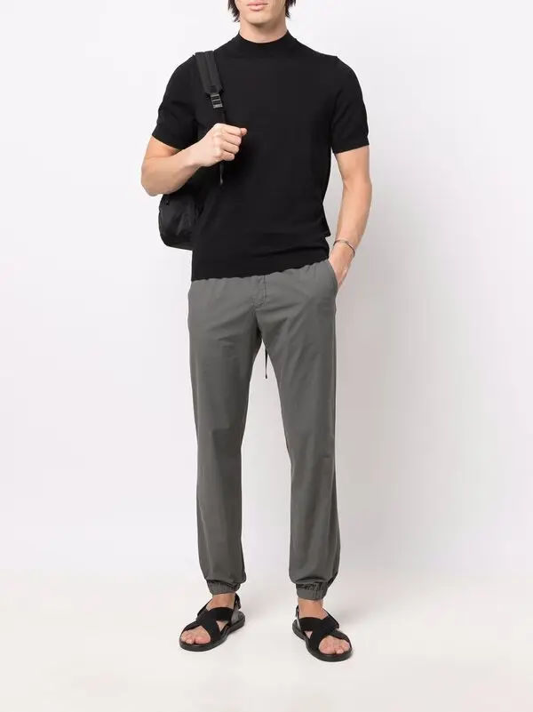 DRUMOHR Fine Knit Mock-neck T-shirt - Black