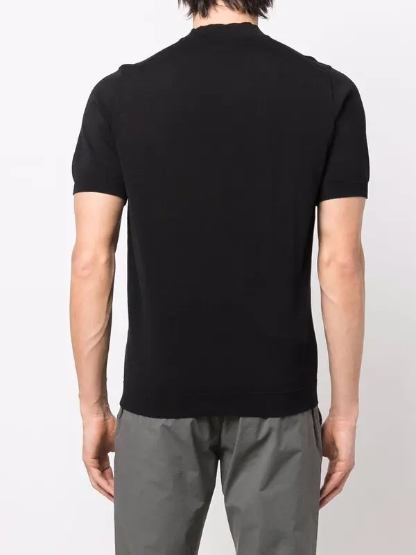 DRUMOHR Fine Knit Mock-neck T-shirt - Black