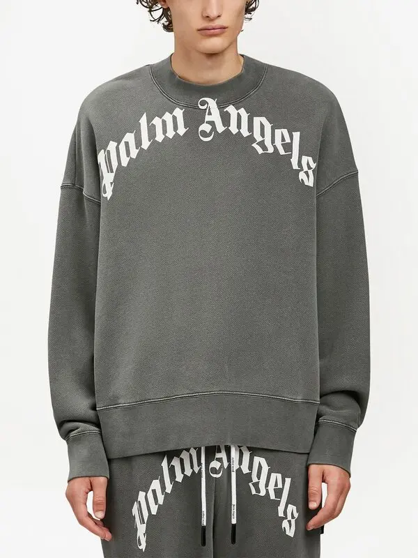 Palm Angels Logo-print Sweatshirt - Grey