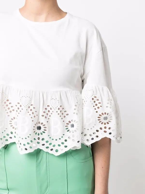 BLUGIRL Broderie Anglaise Cropped Blouse