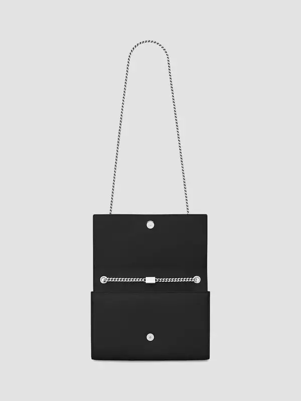 Saint Laurent Kate Grained Leather Shoulder Bag - Black