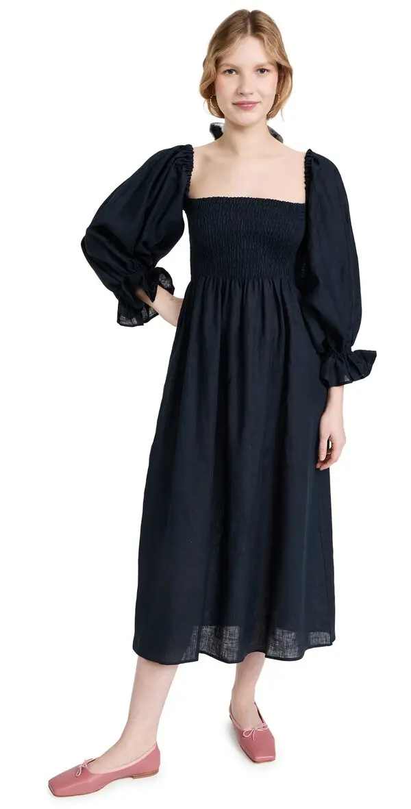 knee length dresses for ladies Linen white dress
