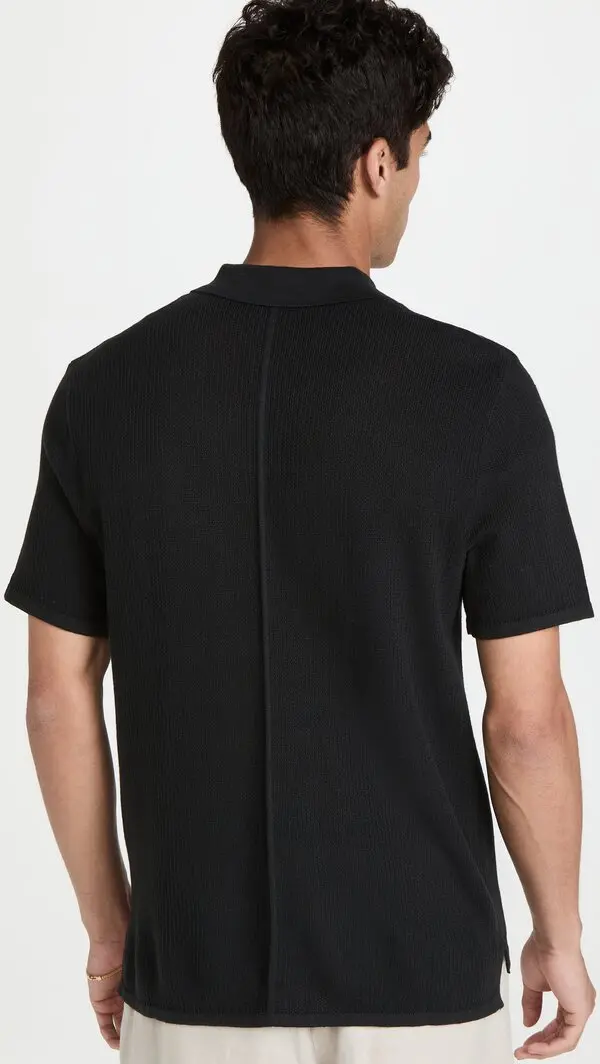 Rag & Bone Harvey Knit Polo - Black