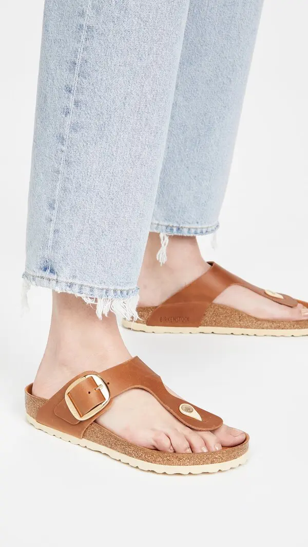 BIRKENSTOCK Gizeh Big Buckle Sandals - Cognac
