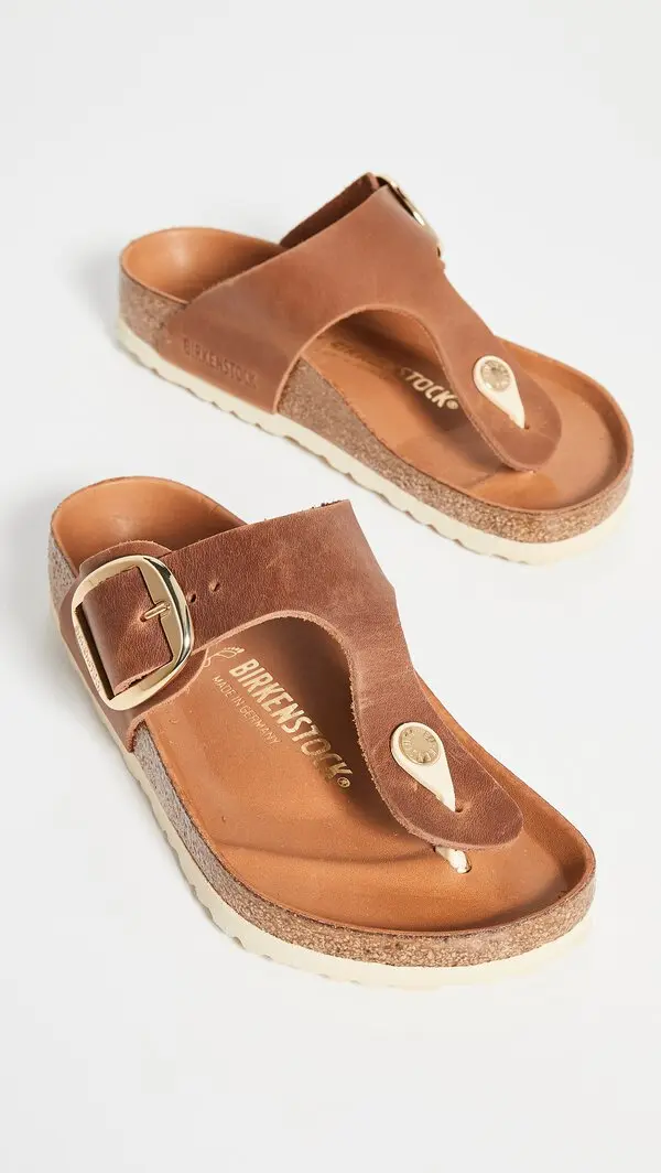 BIRKENSTOCK Gizeh Big Buckle Sandals - Cognac