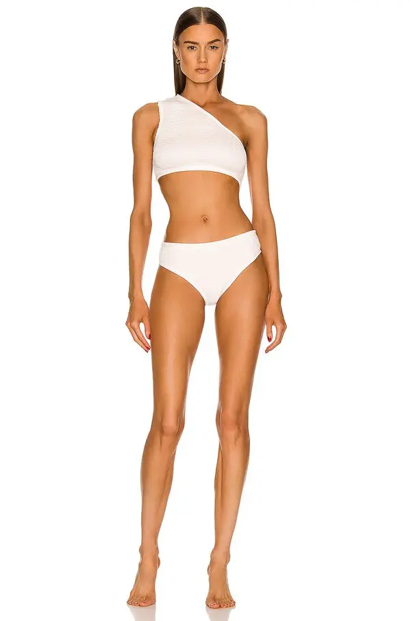 Bottega Veneta Nylon Crinkle Bikini Set - White