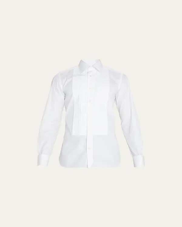 TOM FORD Pleated Bib-front Cotton Dress Shirt