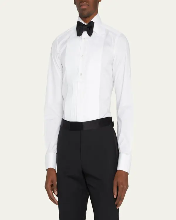TOM FORD Pleated Bib-front Cotton Dress Shirt