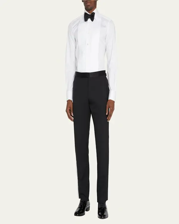 TOM FORD Pleated Bib-front Cotton Dress Shirt
