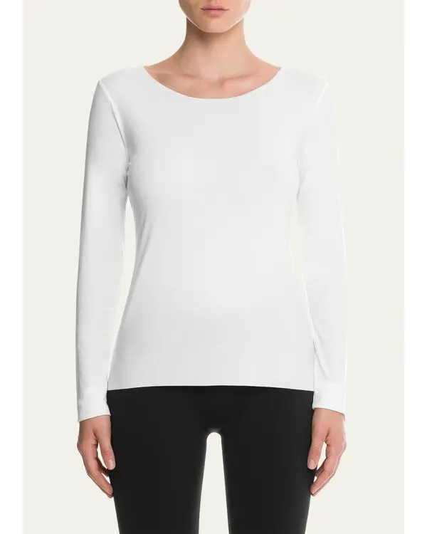 Wolford Aurora Pure Long-sleeve Active Top - White