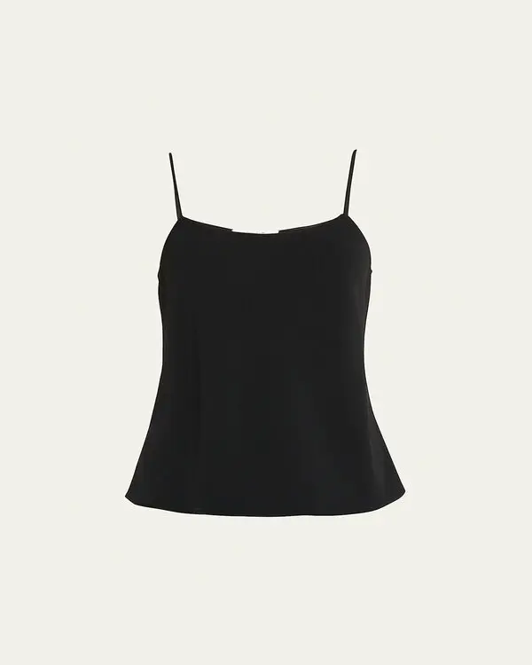 THE ROW Biggins Matte Satin Camisole Top - Black
