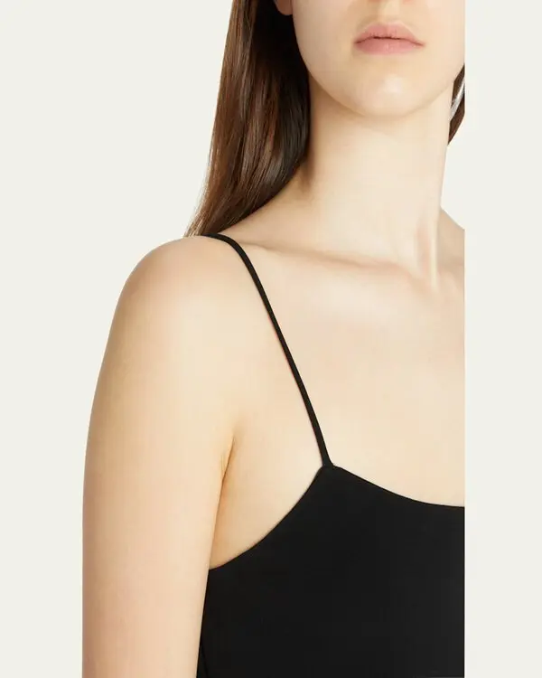 THE ROW Biggins Matte Satin Camisole Top - Black