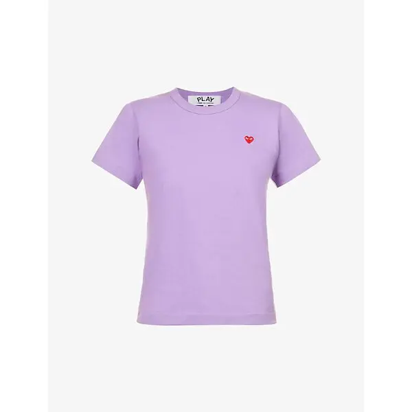 Play Comme Des Garcon Comme Des Garçons Play Heart-embroidered T-shirt - Purple