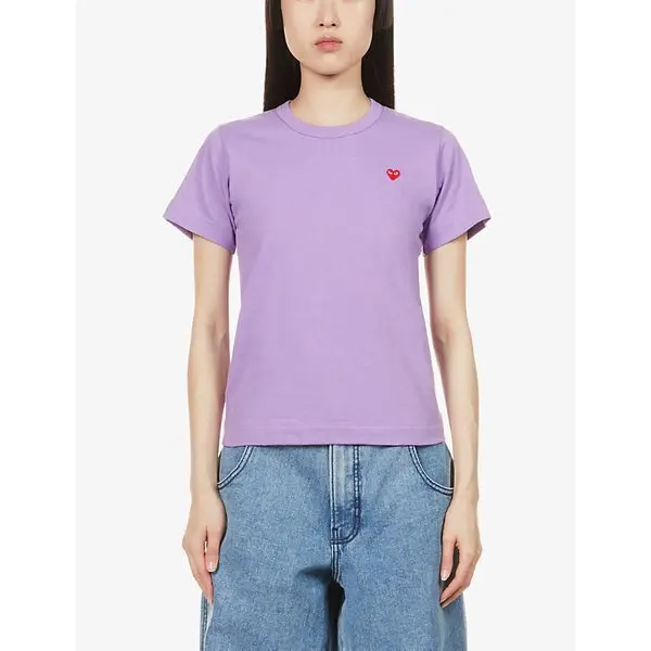 Play Comme Des Garcon Comme Des Garçons Play Heart-embroidered T-shirt - Purple