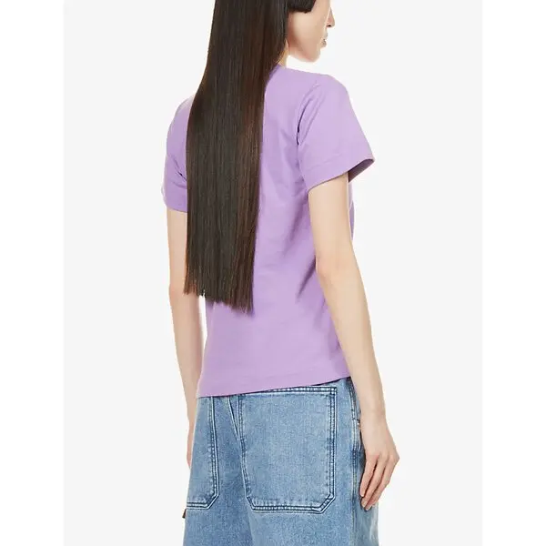 Play Comme Des Garcon Comme Des Garçons Play Heart-embroidered T-shirt - Purple