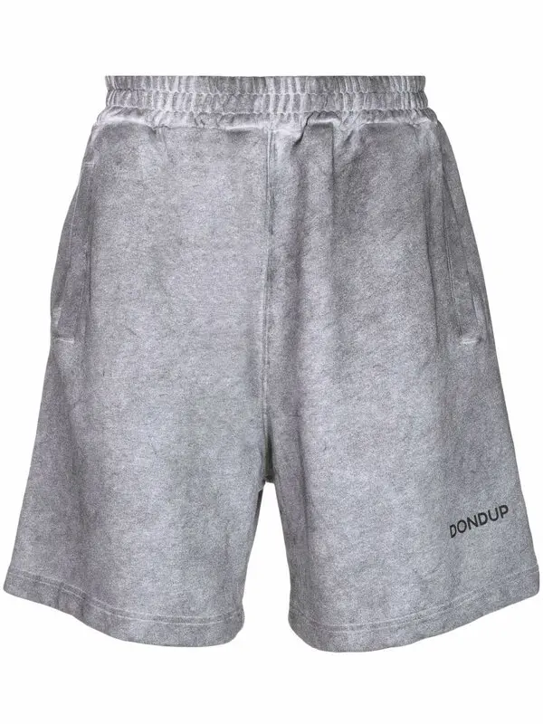 DONDUP Logo-print Cotton Track Shorts - Grey