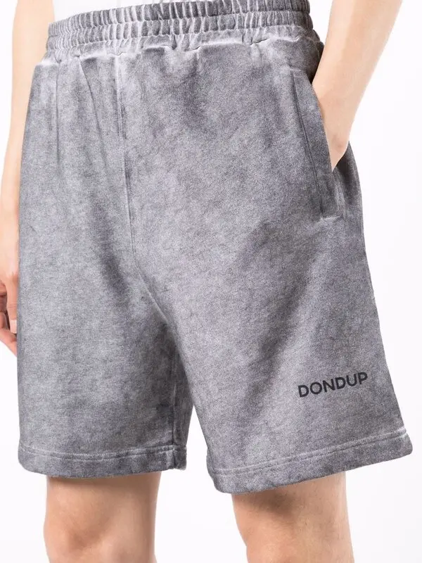 DONDUP Logo-print Cotton Track Shorts - Grey