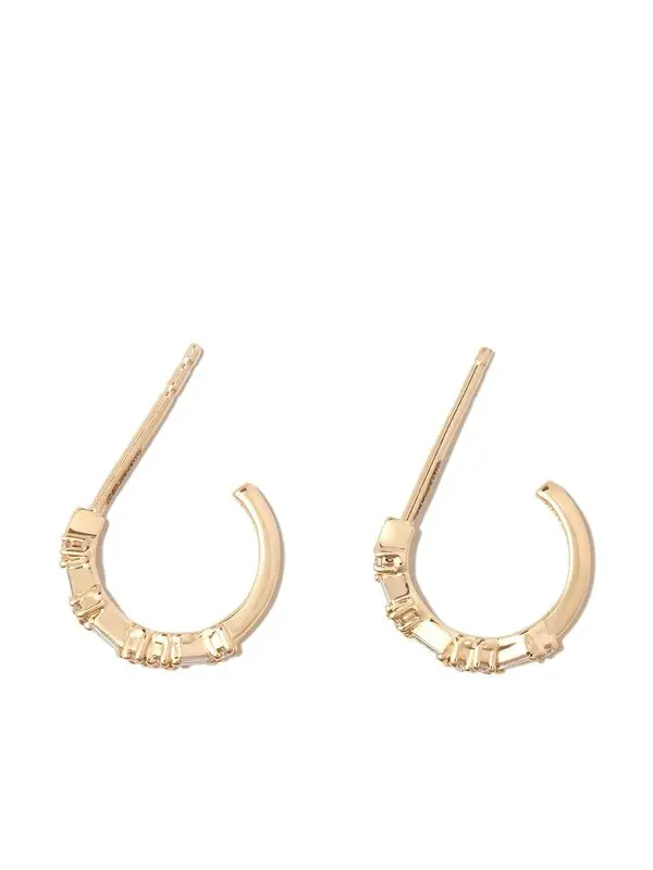 SUZANNE KALAN 18kt Yellow Diamond Hoop Earrings