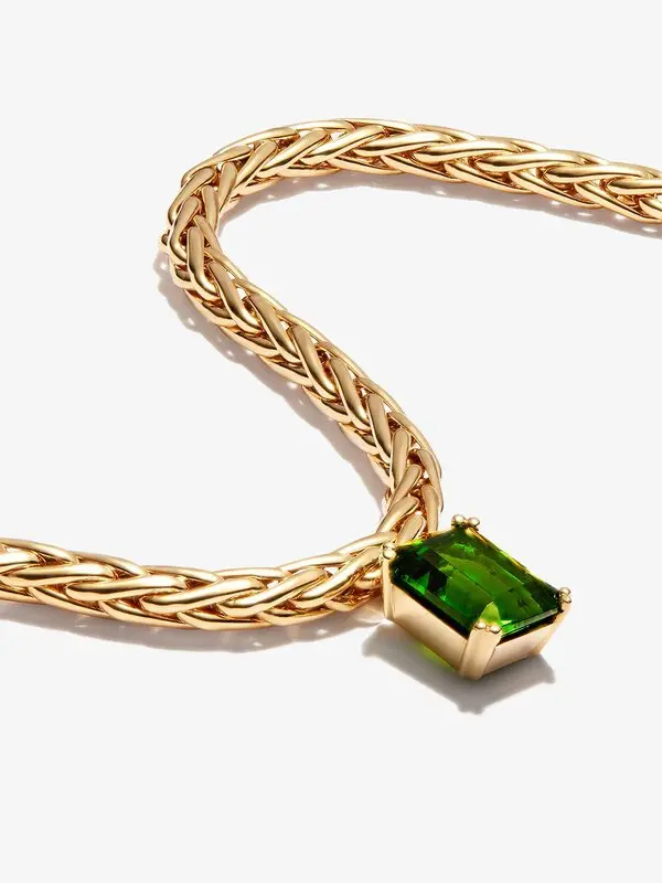 Yvonne Léon 18kt Yellow Emerald Necklace