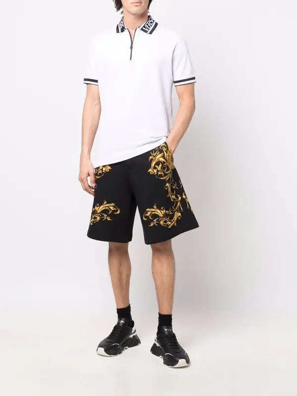 Versace Baroque Pattern-print Shorts - Black