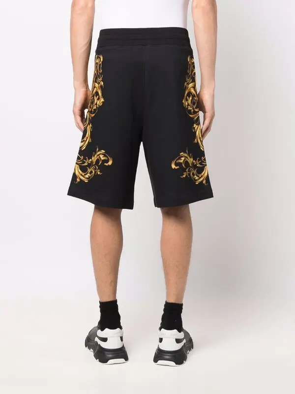 Versace Baroque Pattern-print Shorts - Black