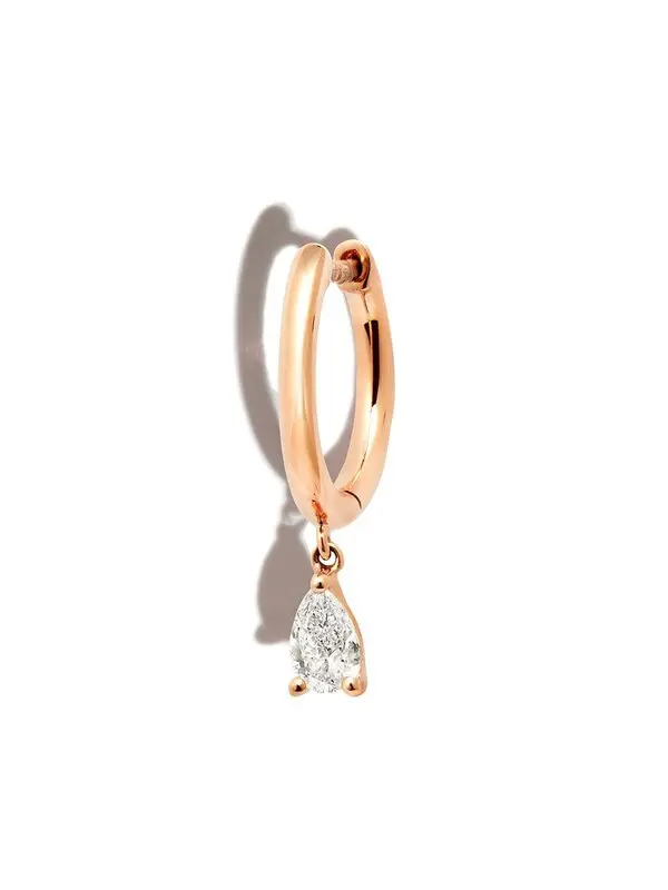 ANITA KO 18kt Rose Gold Diamond Huggie Earring - Pink