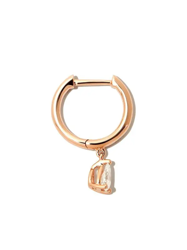 ANITA KO 18kt Rose Gold Diamond Huggie Earring - Pink