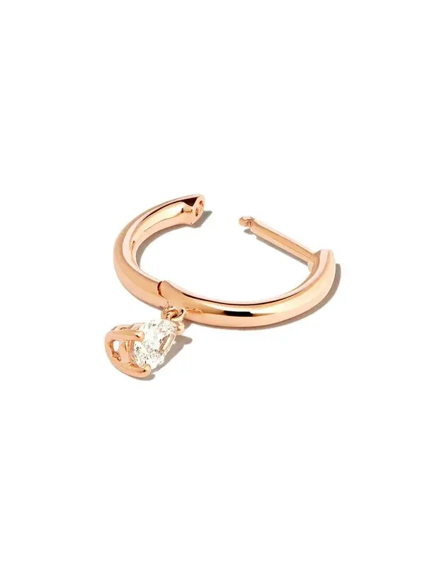 ANITA KO 18kt Rose Gold Diamond Huggie Earring - Pink