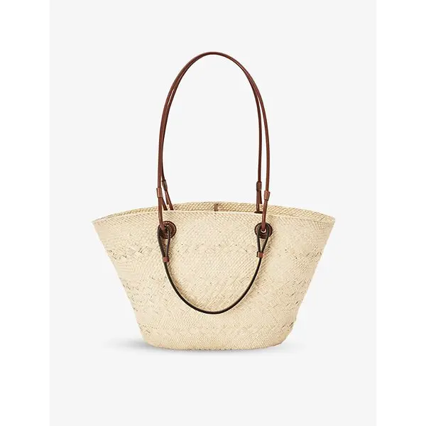Loewe Anagram Iraca Palm And Leather Basket Bag