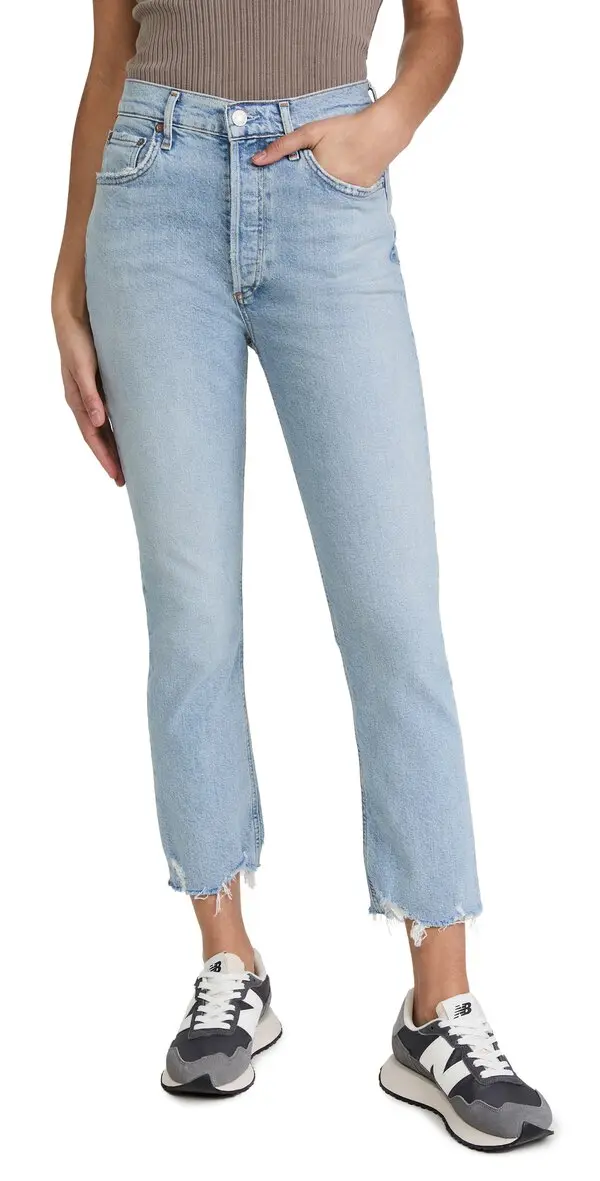 AGOLDE Riley High Rise Straight Crop Jeans