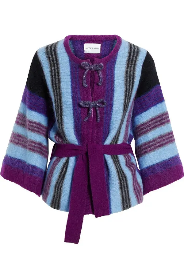 Antik Batik Moya Belted Cardigan - Purple