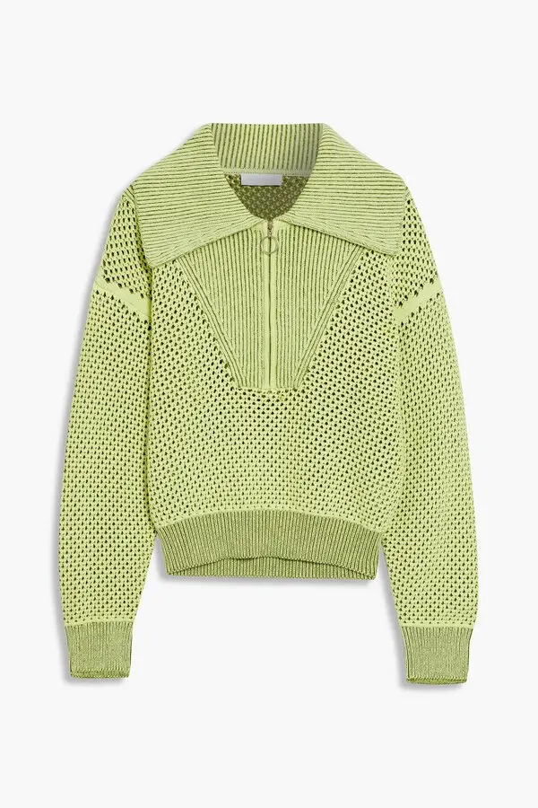 Simkhai Open-knit Cotton-blend Sweater Size