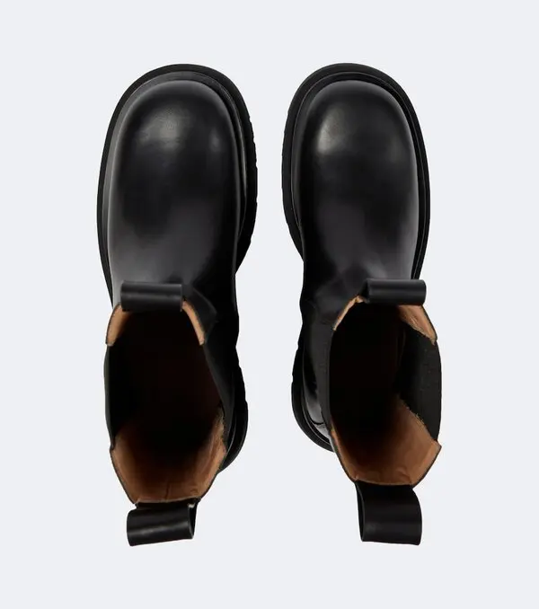 Bottega Veneta Lug Leather Ankle Boots