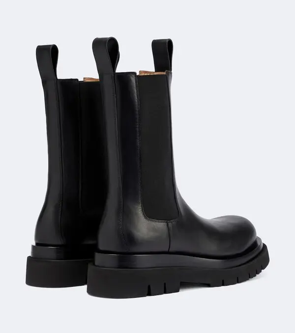 Bottega Veneta Lug Leather Ankle Boots