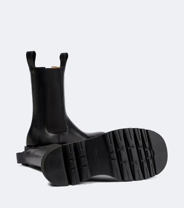 Bottega Veneta Lug Leather Ankle Boots