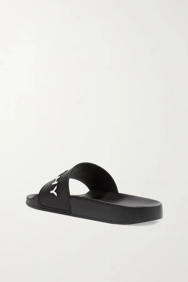 Givenchy Logo Rubber Slides - Black
