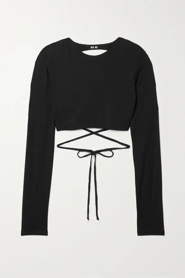 ALIX NYC Marissa Cropped Open-back Stretch-jersey Top