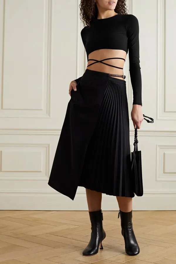 ALIX NYC Marissa Cropped Open-back Stretch-jersey Top