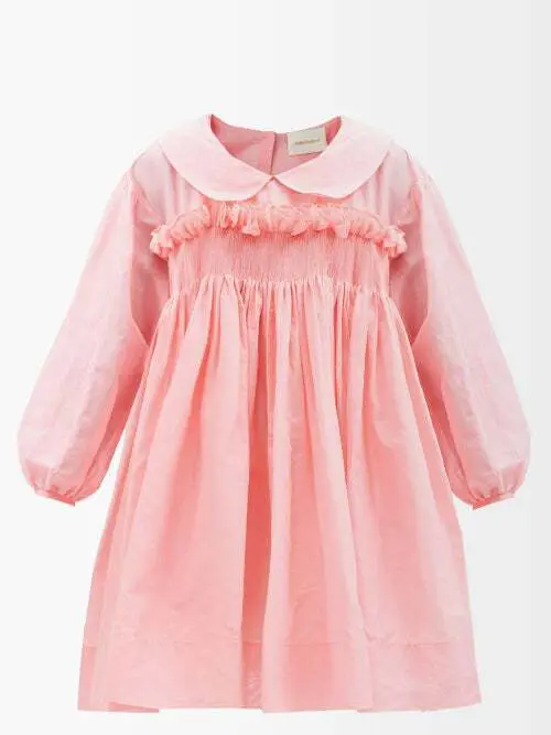 Molly Goddard Marc Smocked Cotton Dress In Pink - 65% Off