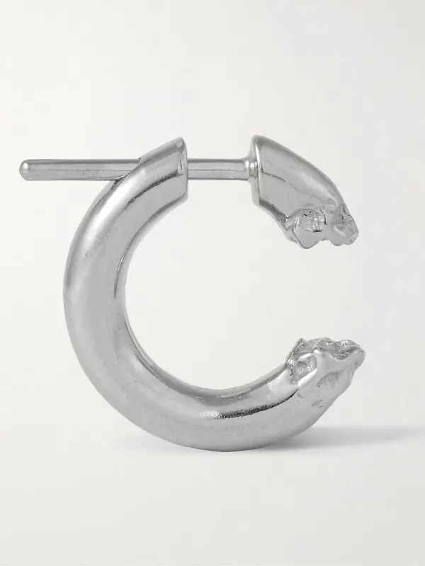 MARIA BLACK Terra 14mm Rhodium-plated Single Hoop Earring
