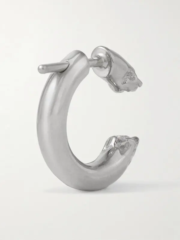 MARIA BLACK Terra 14mm Rhodium-plated Single Hoop Earring