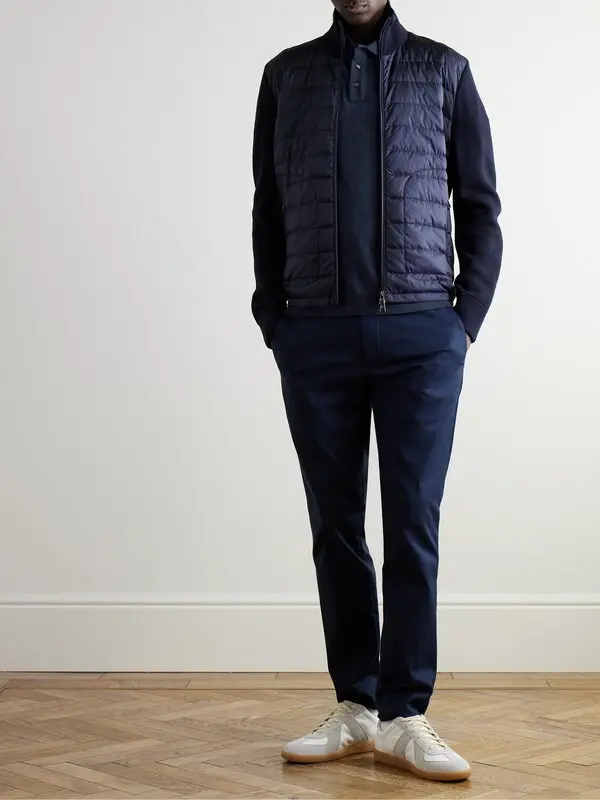 Moncler Logo-appliquéd Striped Cotton-piqué Polo Shirt - Blue